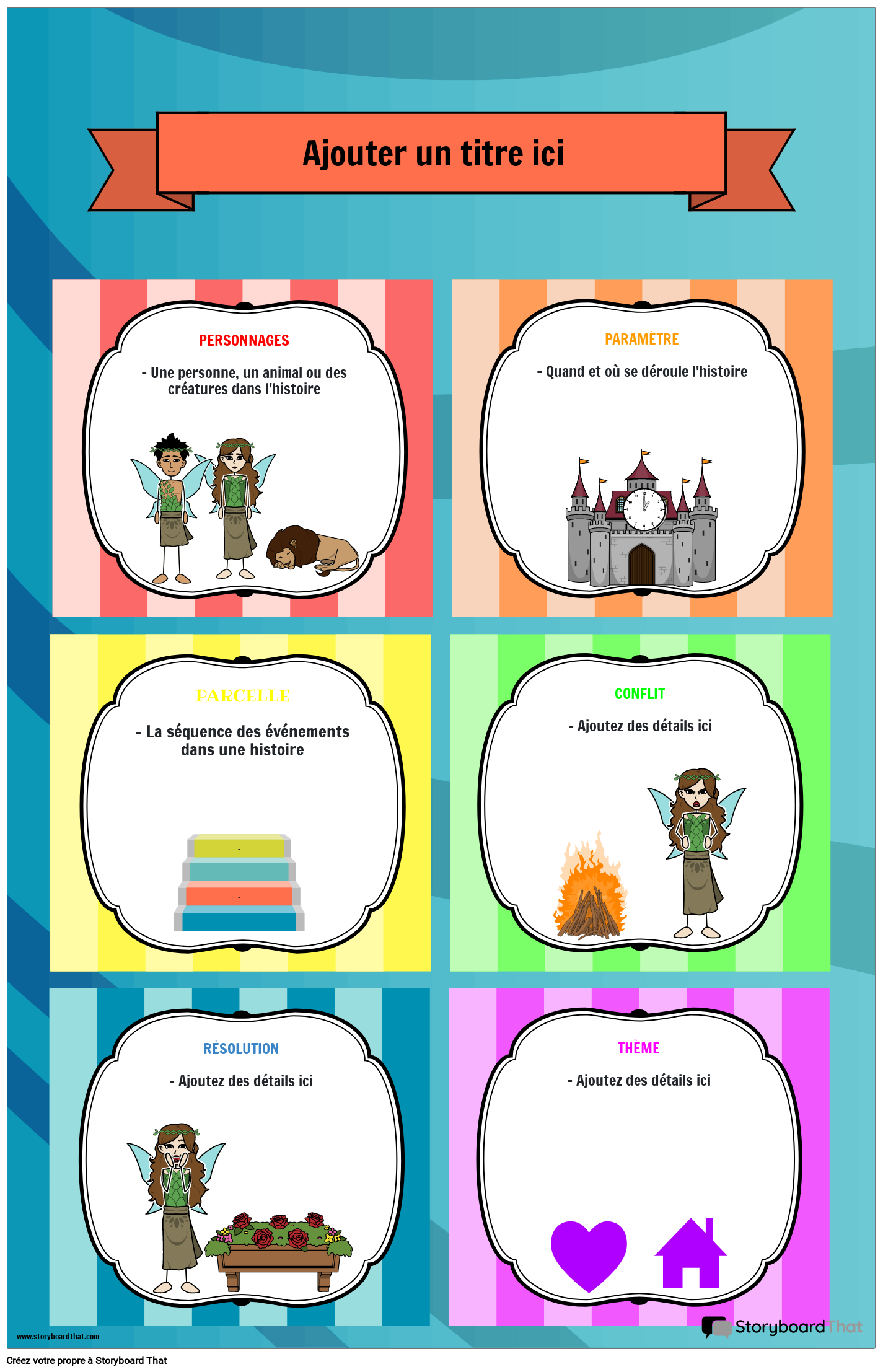 Éléments de L'histoire sur le Thème des Rayures Poster