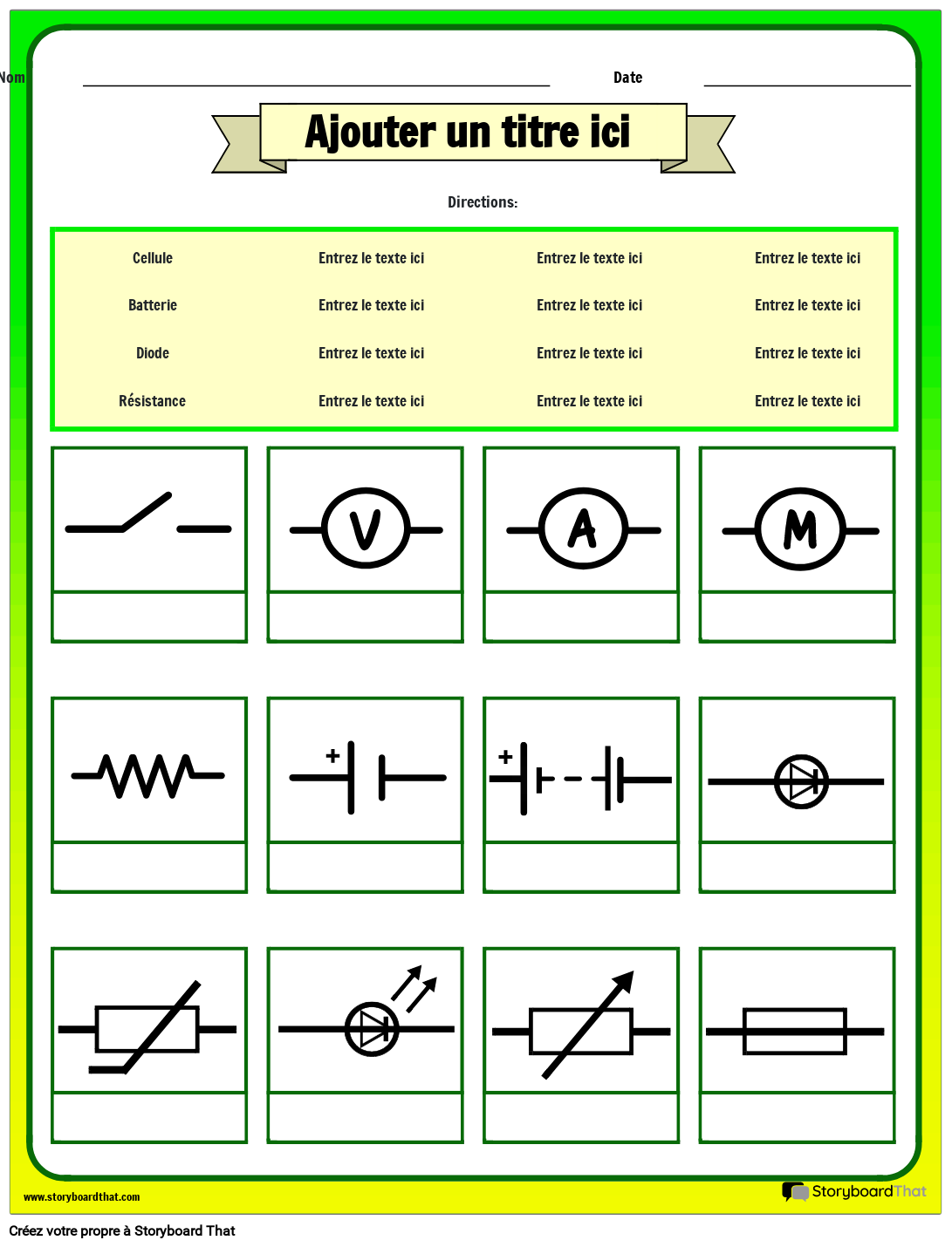Étiquetage des Symboles des Circuits Électriques