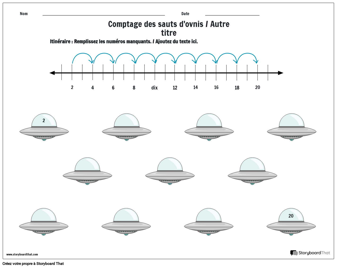 Feuille de travail de comptage par sauts avec images