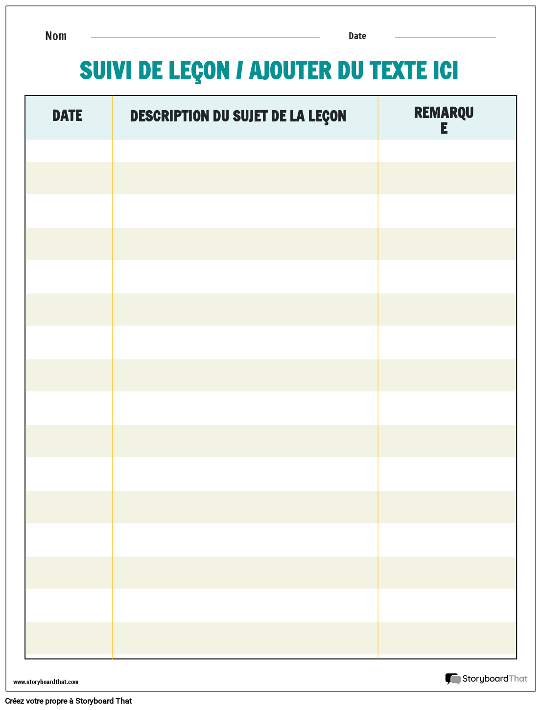 Feuille de travail de tableau imprimable Storyboard Feuille de travail de tableau imprimable Storyboard