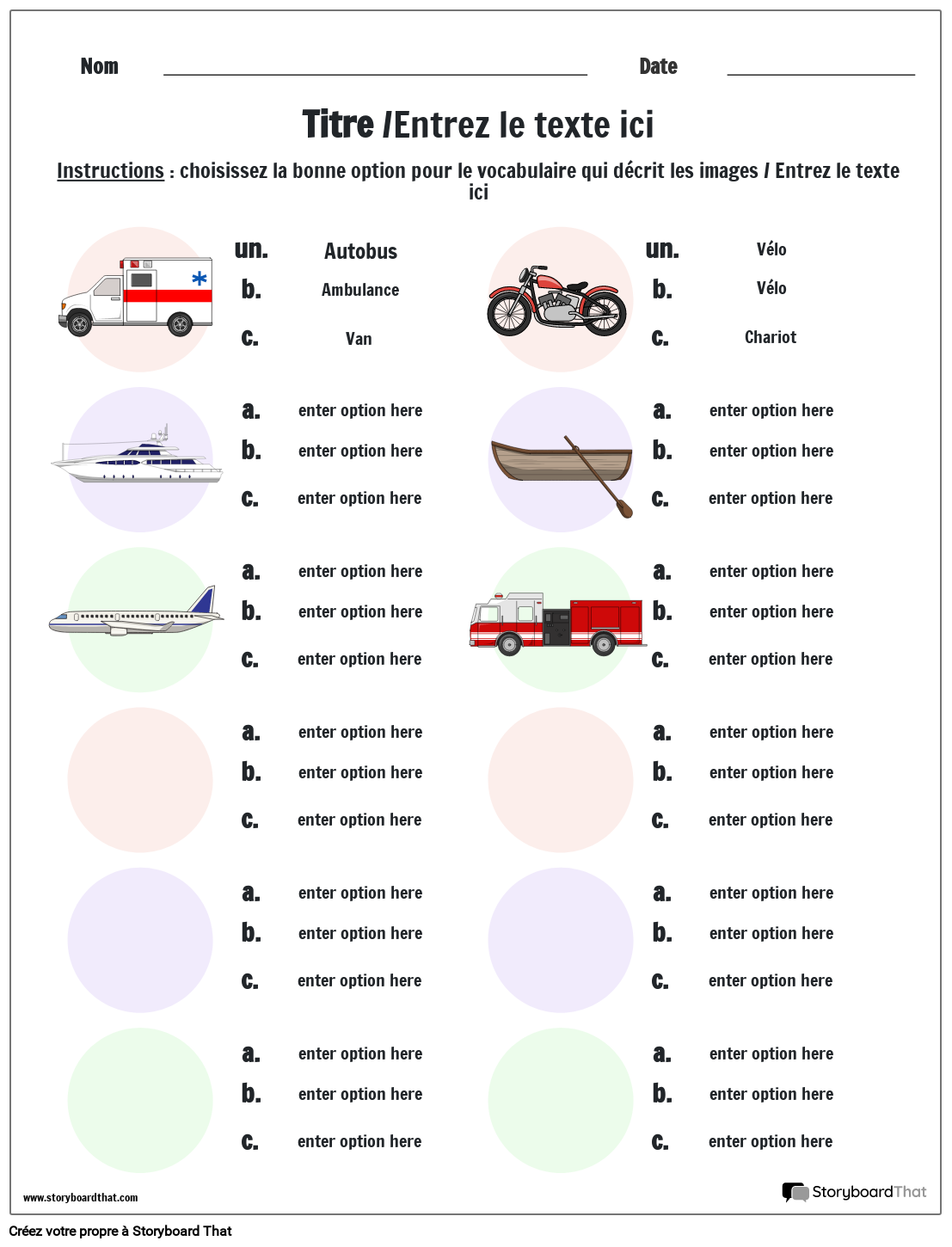 Feuille de travail de vocabulaire imprimable Storyboard Feuille de travail de vocabulaire imprimable Storyboard