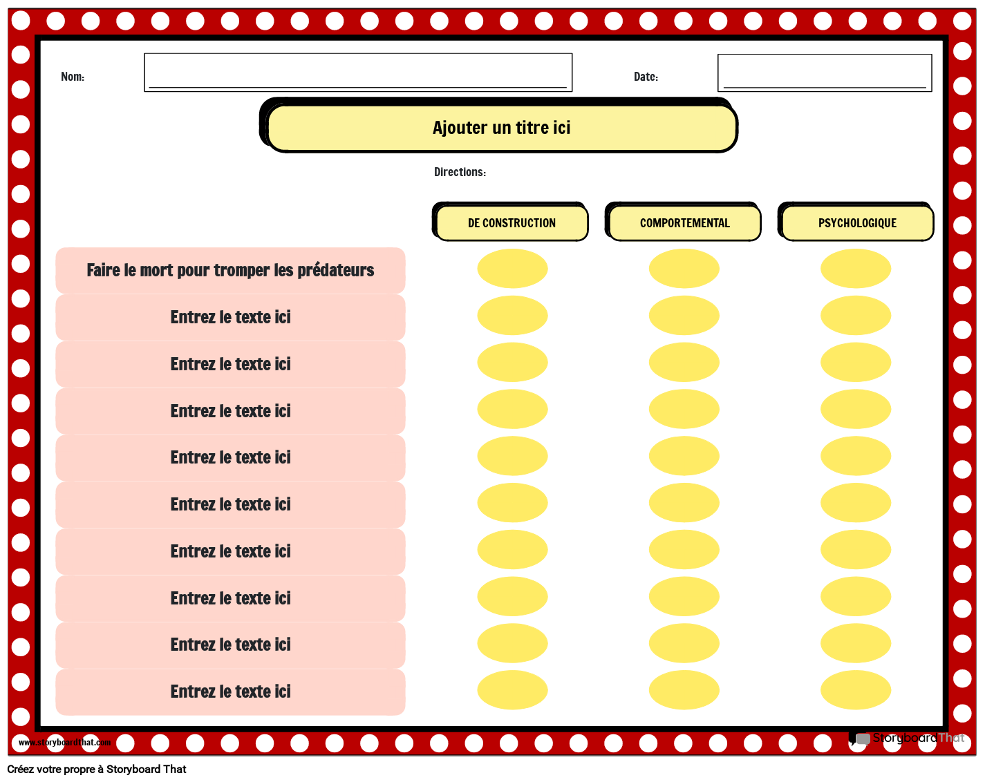 Feuille de Travail sur L'adaptation Structurelle, Comportementale et Psycho