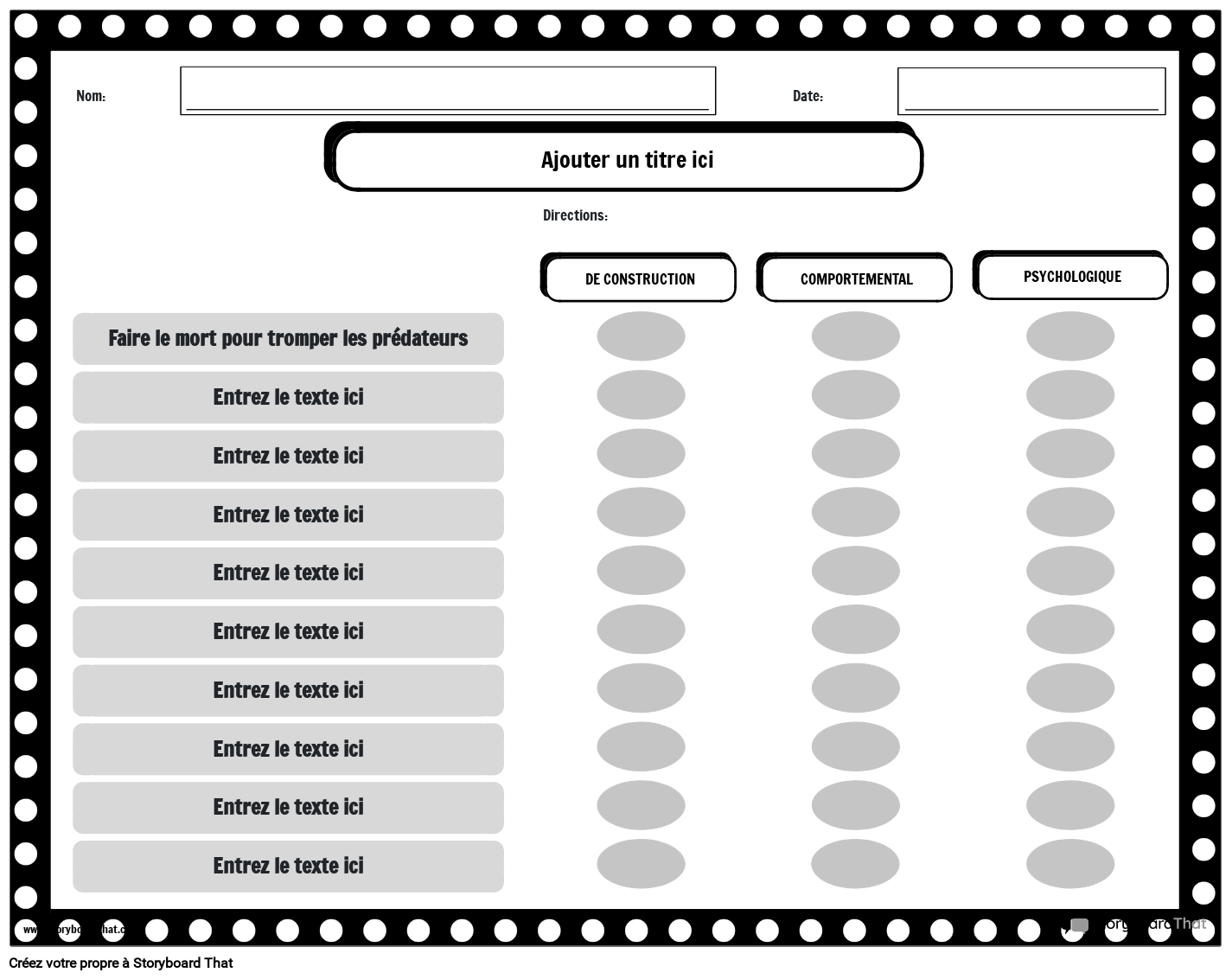 Feuille de Travail sur L'adaptation Structurelle, Comportementale et Psycho
