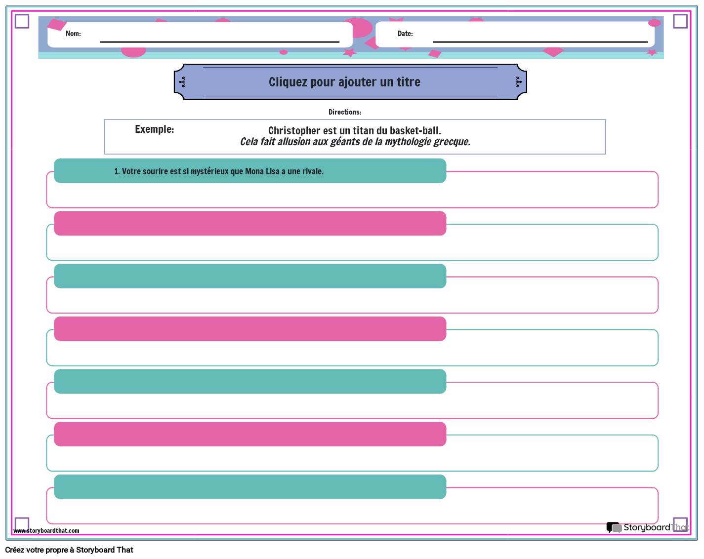 Feuille de Travail sur L'identification de la Source des Allusions