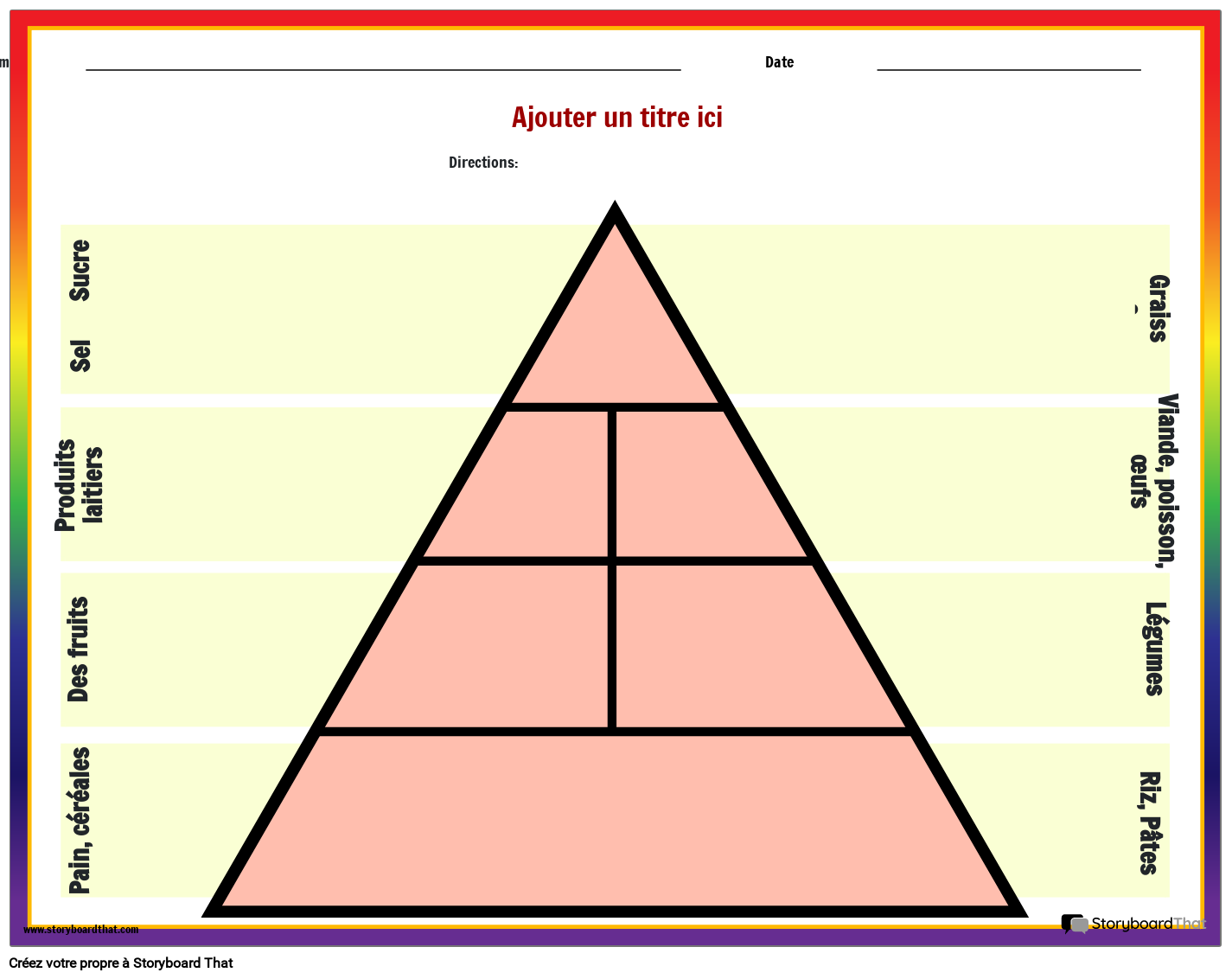 Feuille de Travail sur la Pyramide Alimentaire