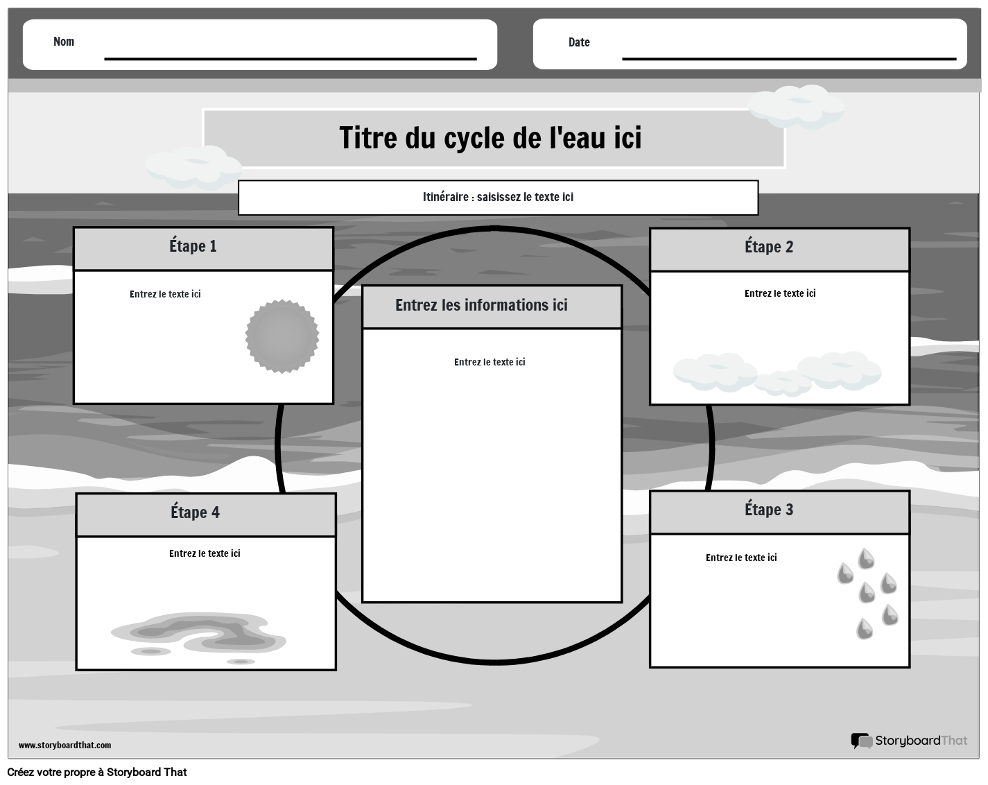 Feuille de travail sur le cycle de l'eau pour les sciences de la Terre