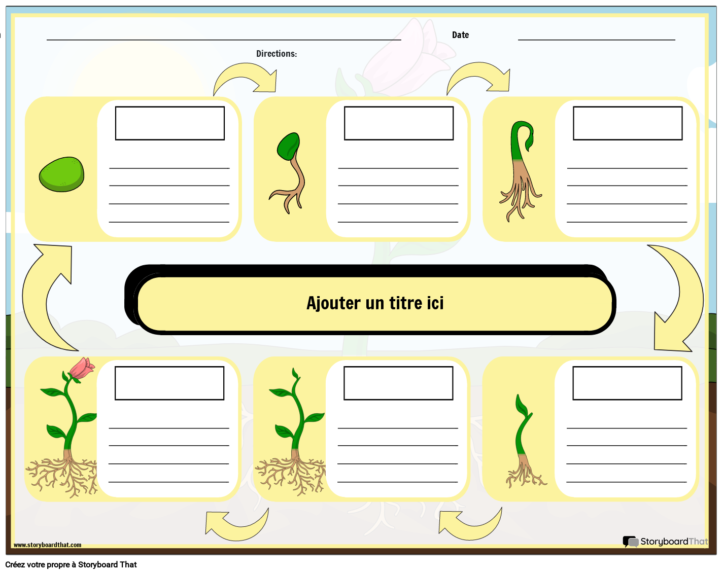Feuille de travail sur le cycle de vie d'une plante