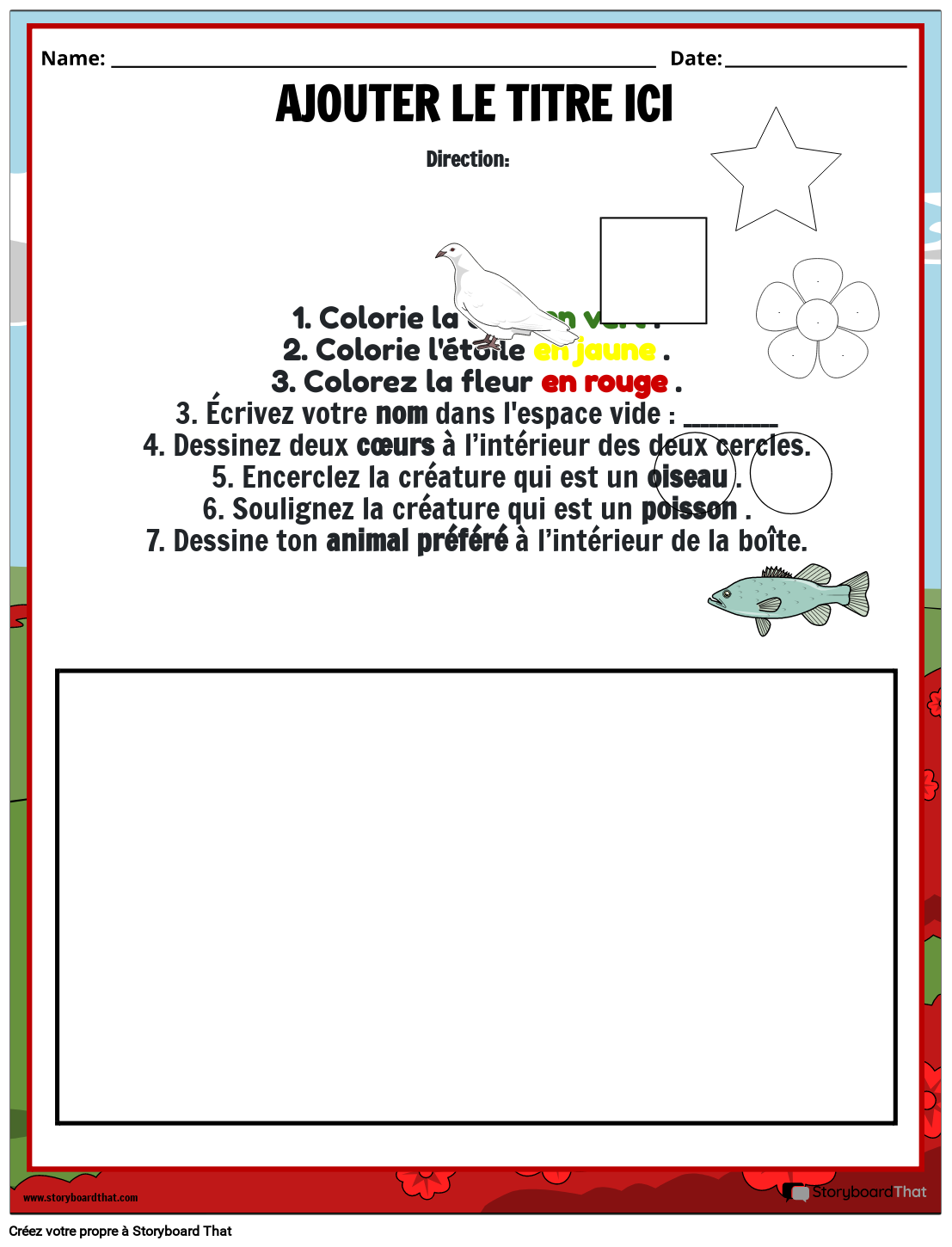 Feuille de Travail sur les Instructions Écrites Simples