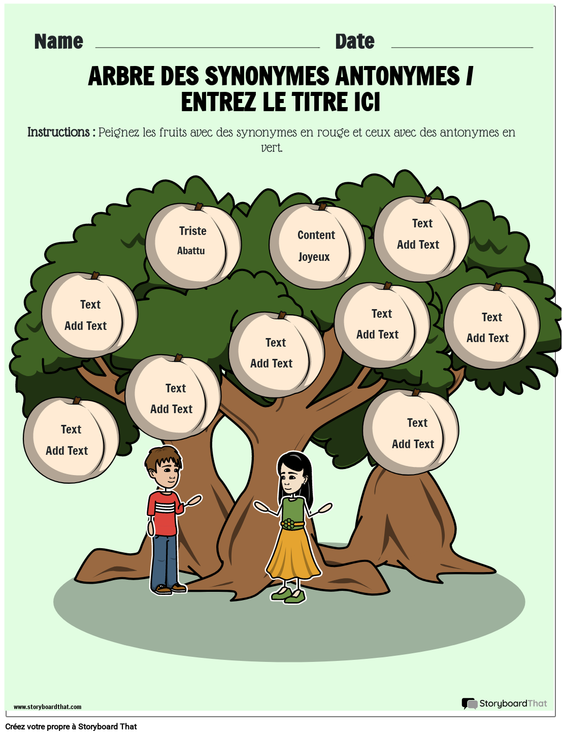 Feuille de Travail sur les Synonymes et les Antonymes