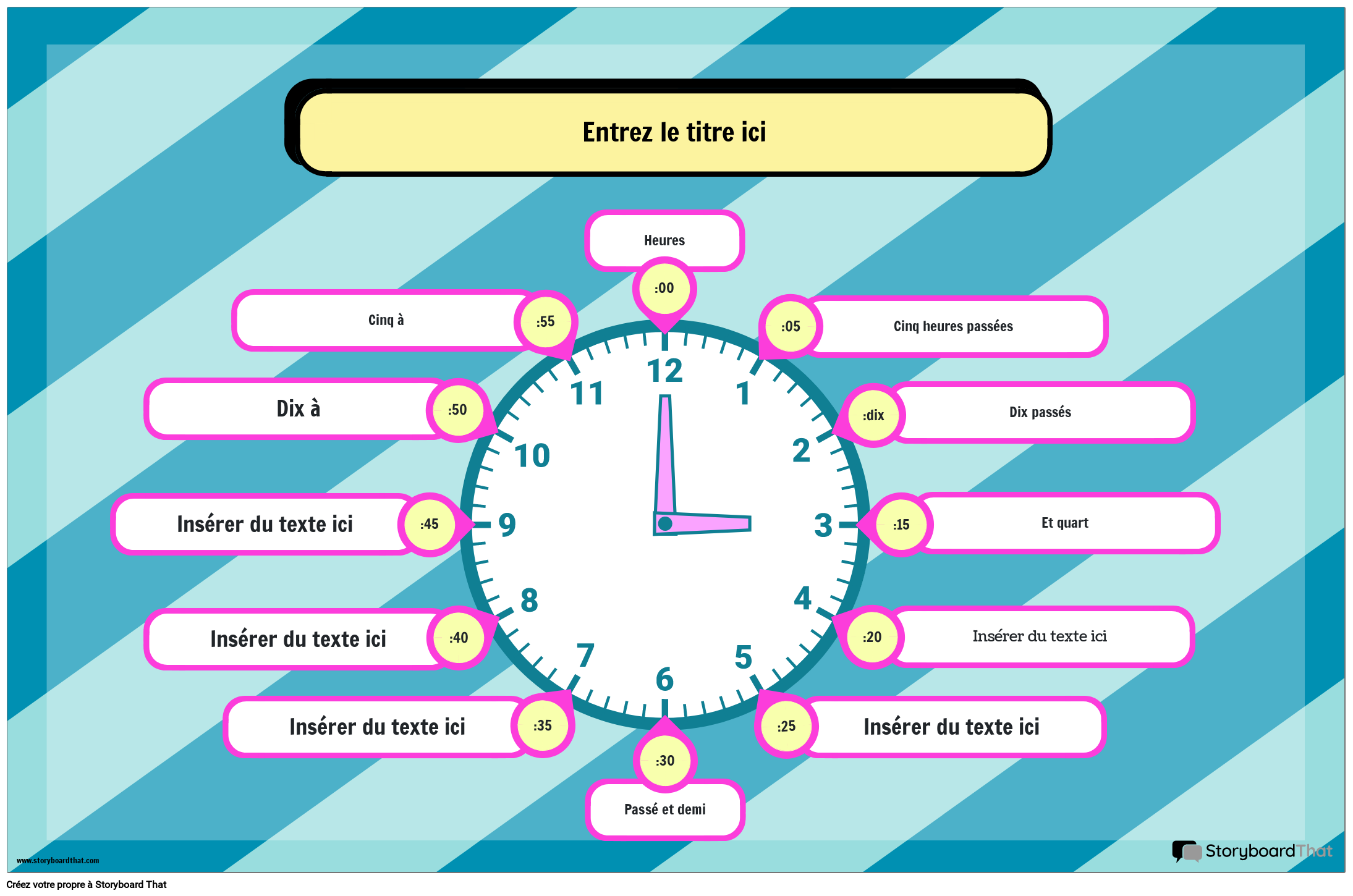 Horloge Numérique et Analogique Poster Storyboard