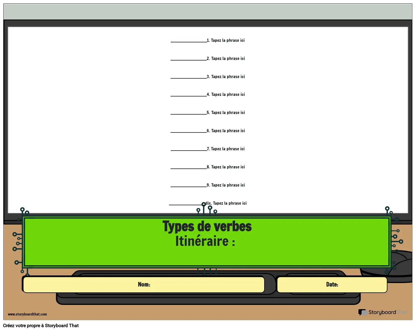 Identifier Le Type Dactivité Des Verbes Storyboard