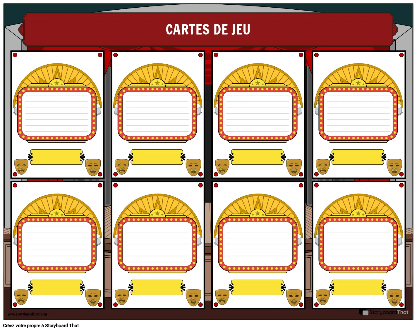 Jeu de Cartes de jeu Dramatique Storyboard par fr-examples