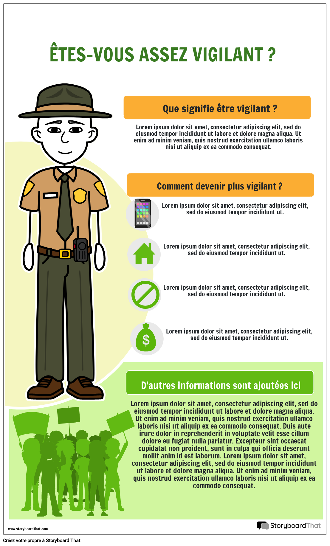 Modèle d'affiche d'infographie PSA Storyboard par fr-examples