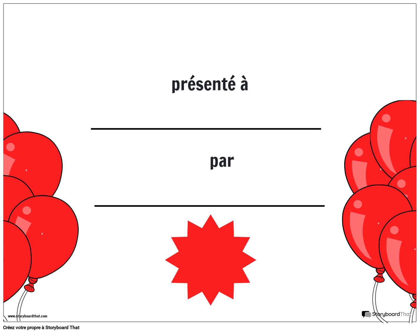 Modèle de Certificat D'anniversaire Storyboard