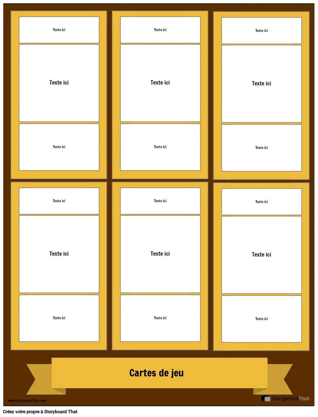 Modèle de jeu de Cartes à Collectionner Storyboard