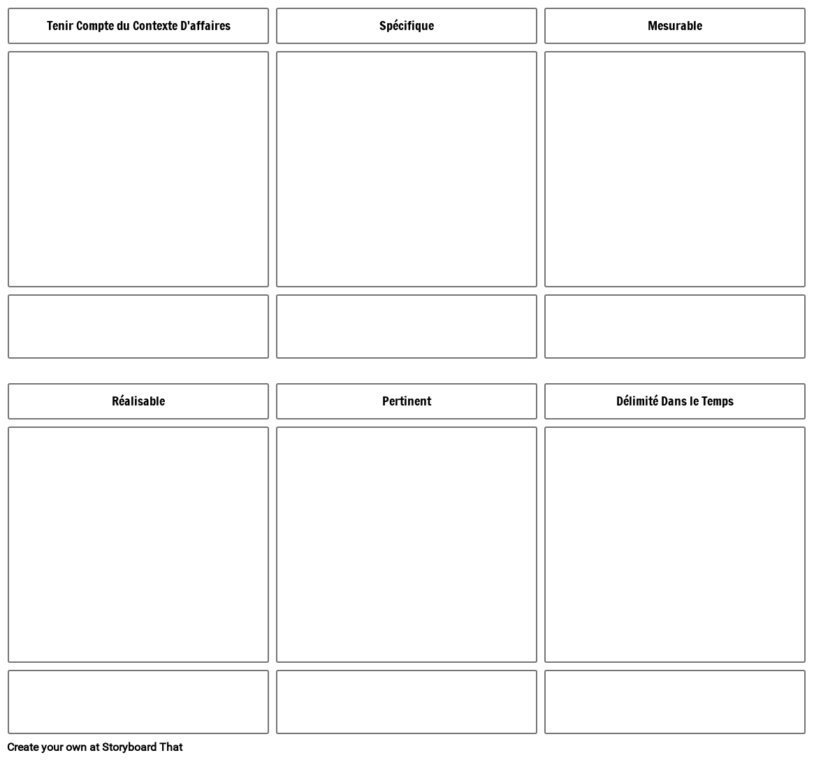 Modèle de Objectifs SMART Storyboard par fr-examples