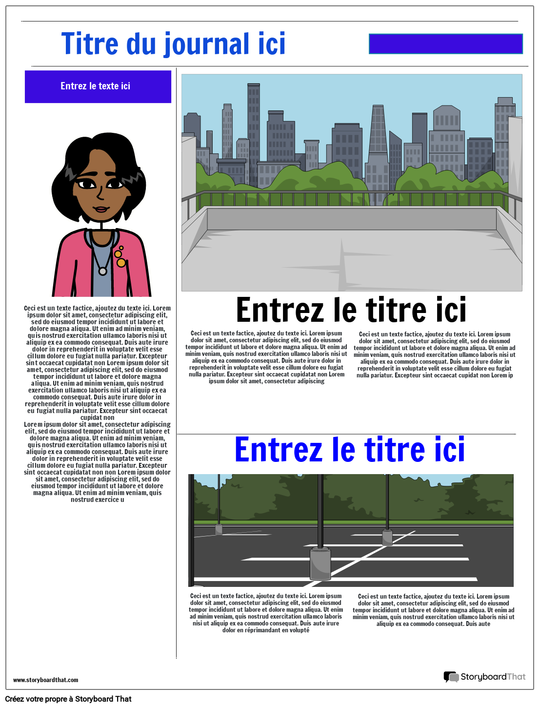 Modèle de page de journal Storyboard by fr-examples