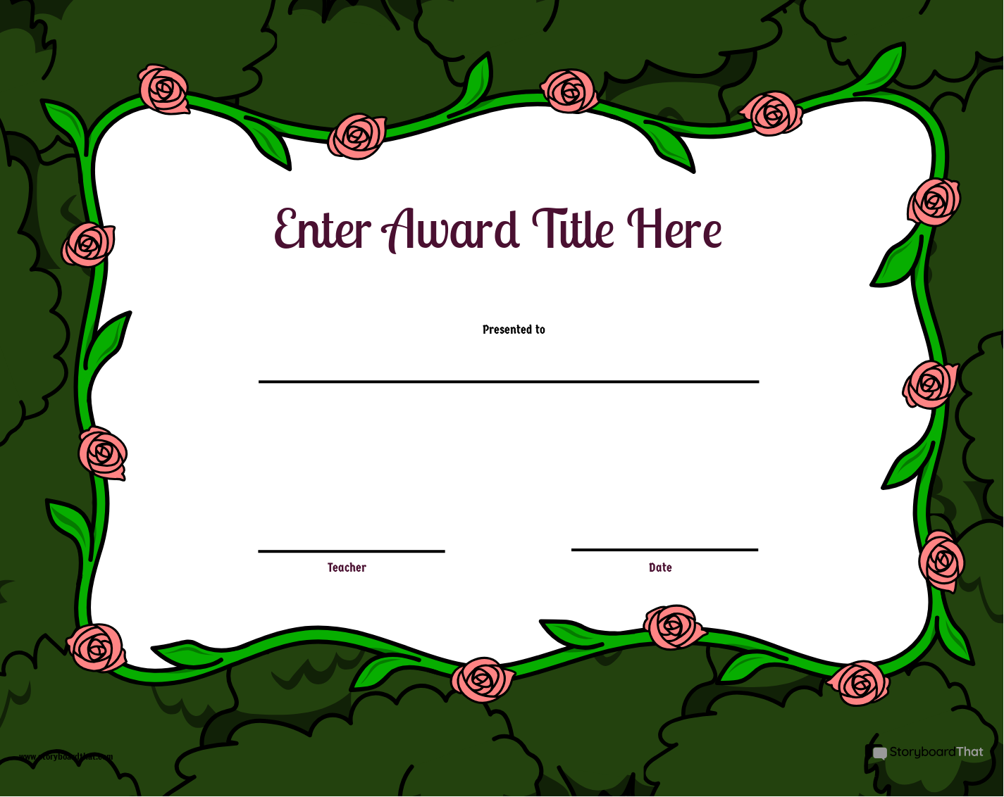 Modèle de Page de Récompense 4 Storyboard par fr-examples