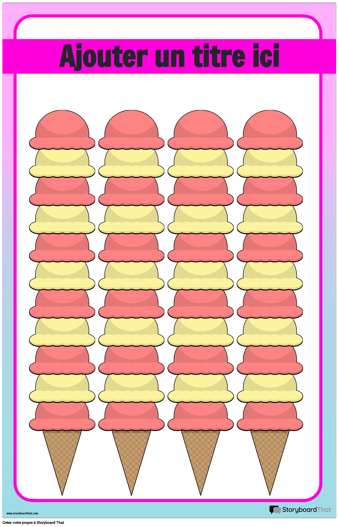Mots de vue sur le Thème de la Crème Glacée Poster