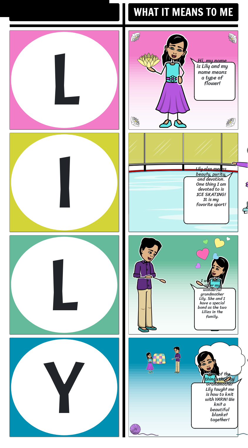 Nom Acrostiche Poème Storyboard por fr-examples