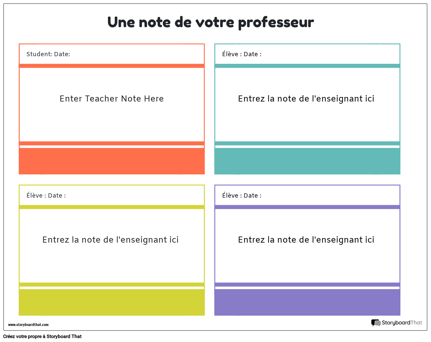 Nouveau Modèle de Notes Pour L'enseignant de la Page de Création 2
