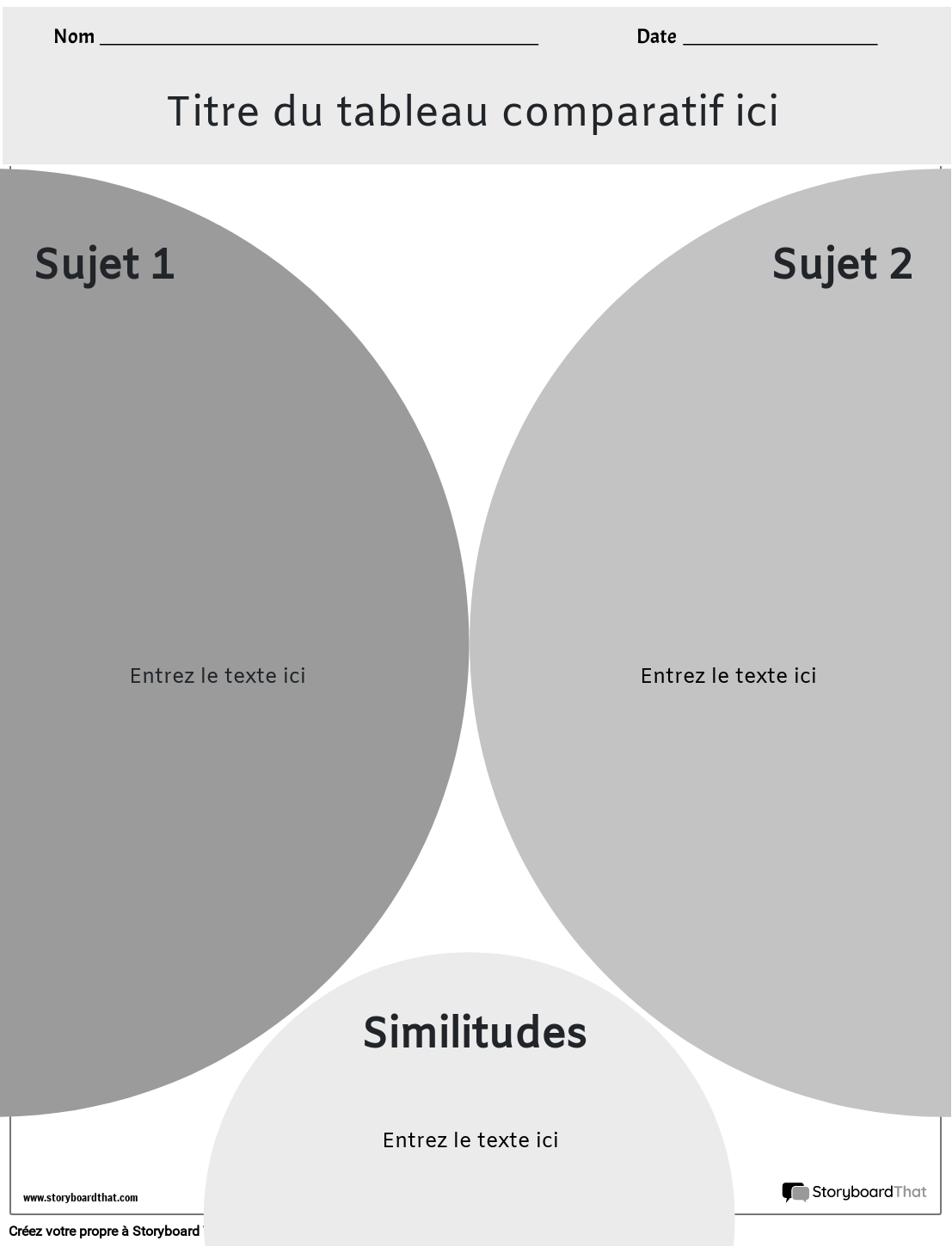 Nouveau Modèle de Tableau de Comparaison de Page de Création 1