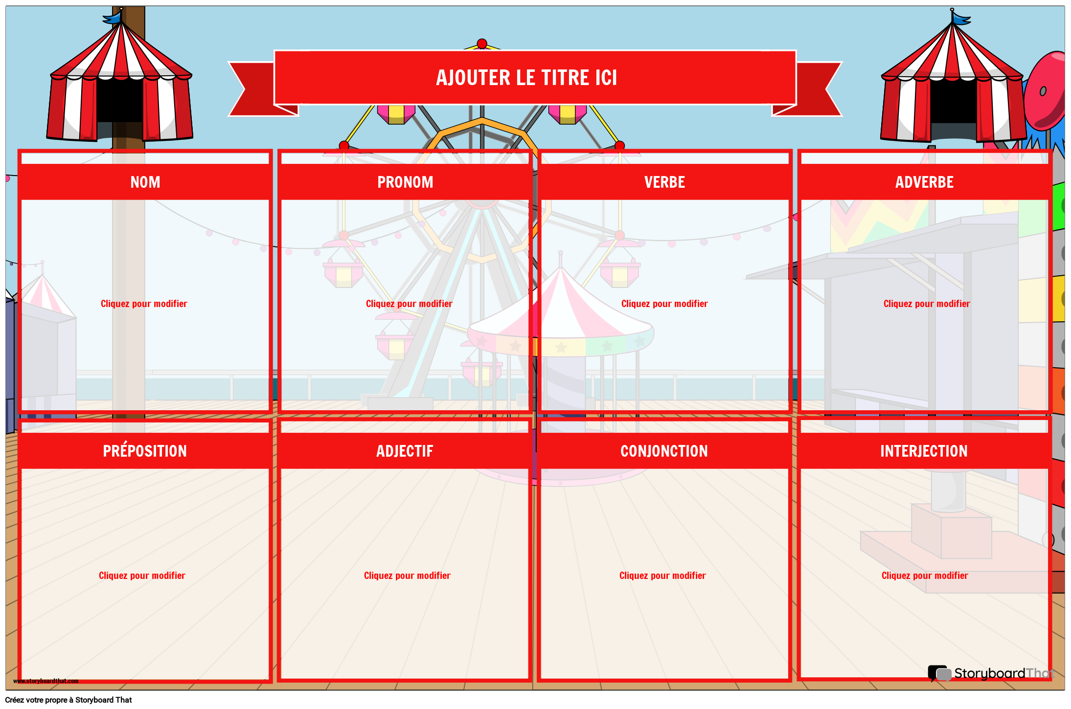 Parties du Discours sur le Thème du Carnaval Poster