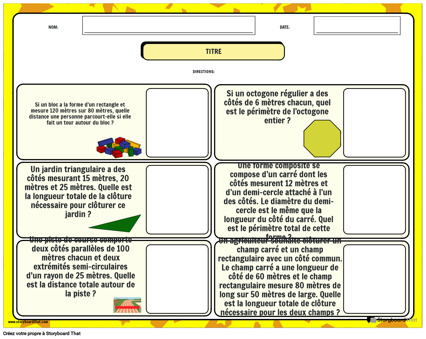 Problèmes de mots mathématiques impliquant le périmètre