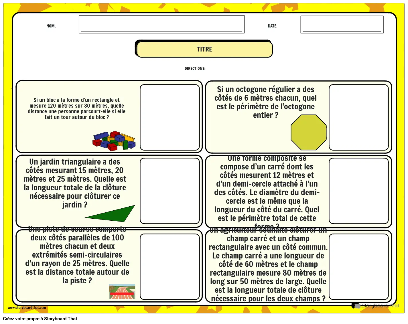 Problèmes de mots mathématiques impliquant le périmètre