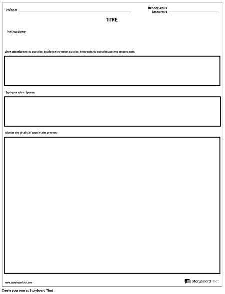 Modèle de Réponse à Réponse Courte | Feuilles de Travail sur les ...