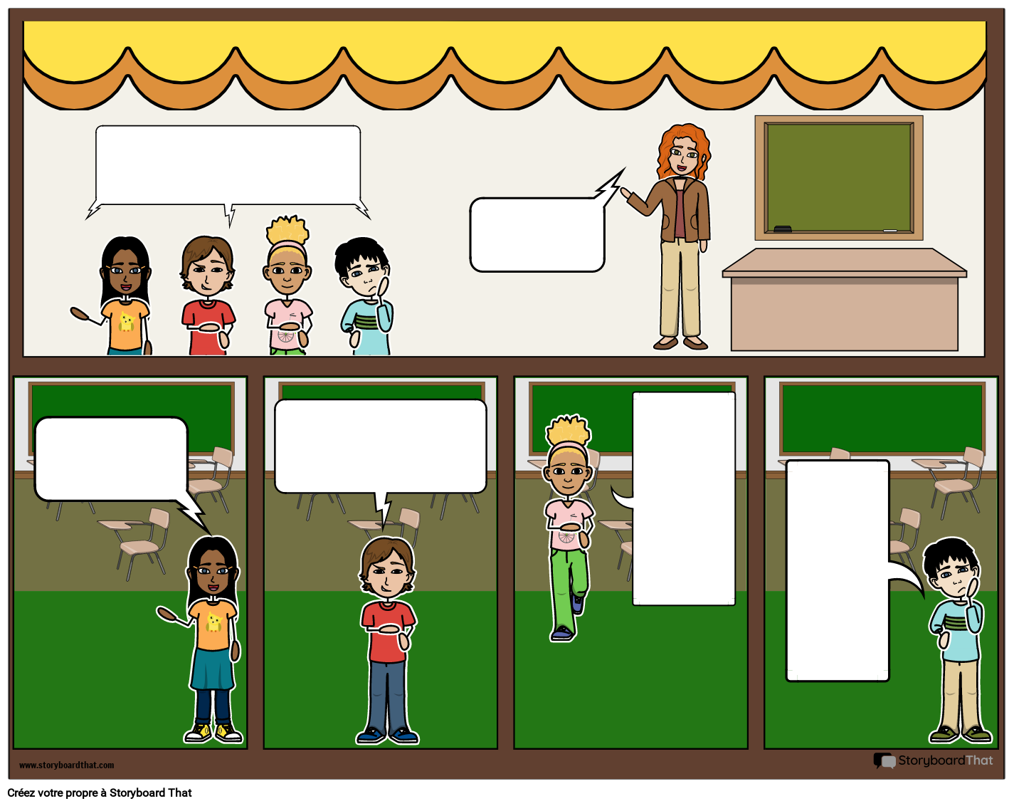 Roman Graphique De Style Salle De Classe Storyboard