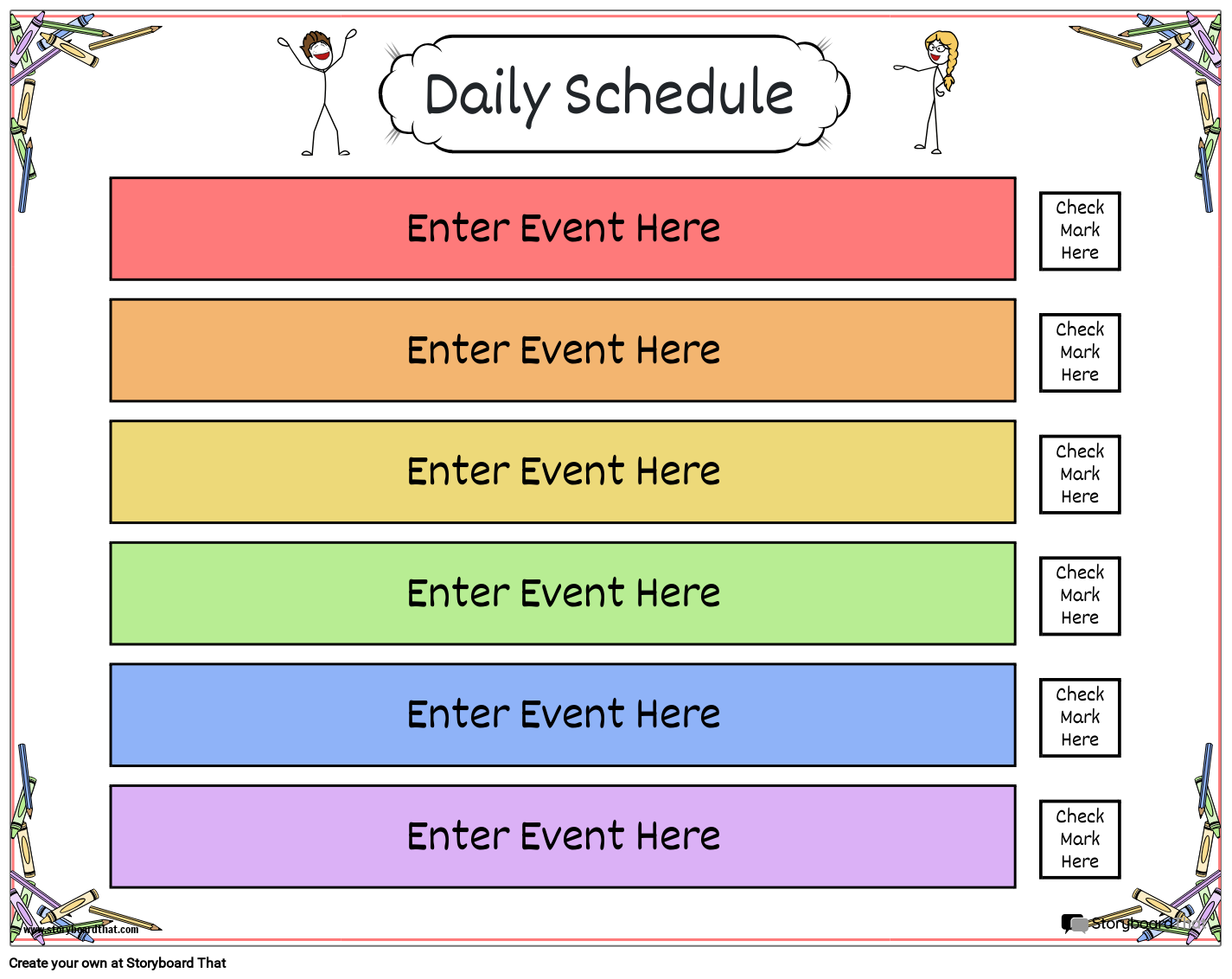 Modèle de Graphique de Routine Quotidienne — Daily Schedule Maker ...