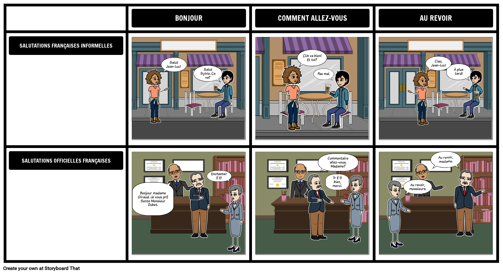 Salutations Fran aises Storyboard Par Fr examples salutations-fran-aises-storyboard-par-fr-examples