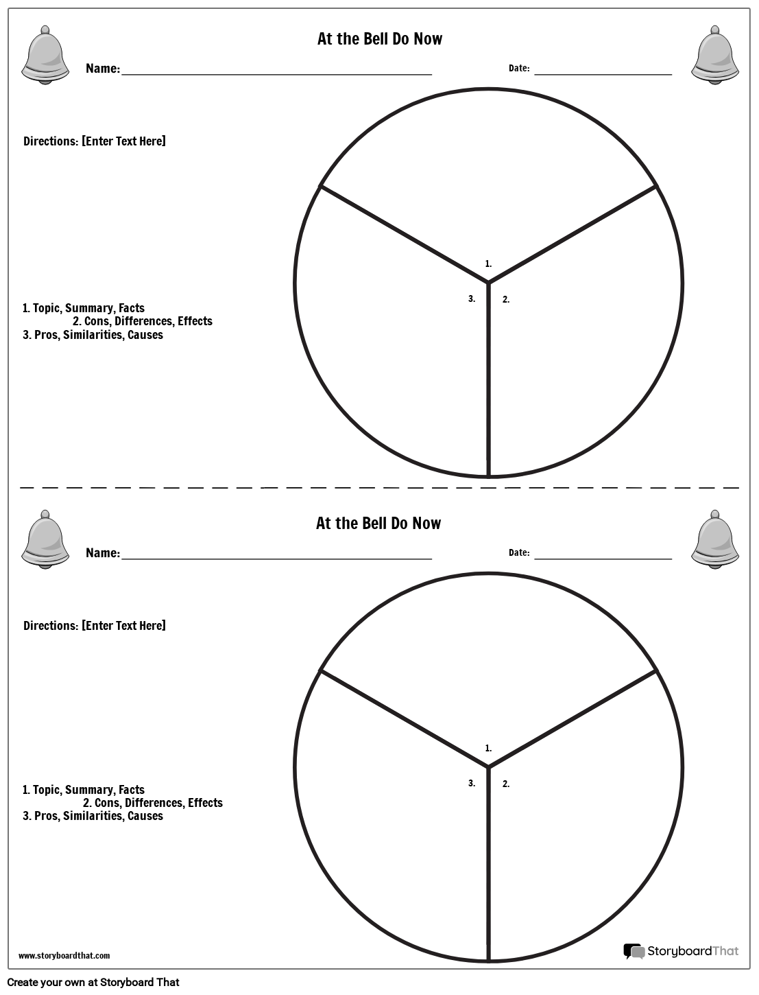 Sujet Contraste Do Now Bell Ringer القصة المصورة من قبل fr-examples