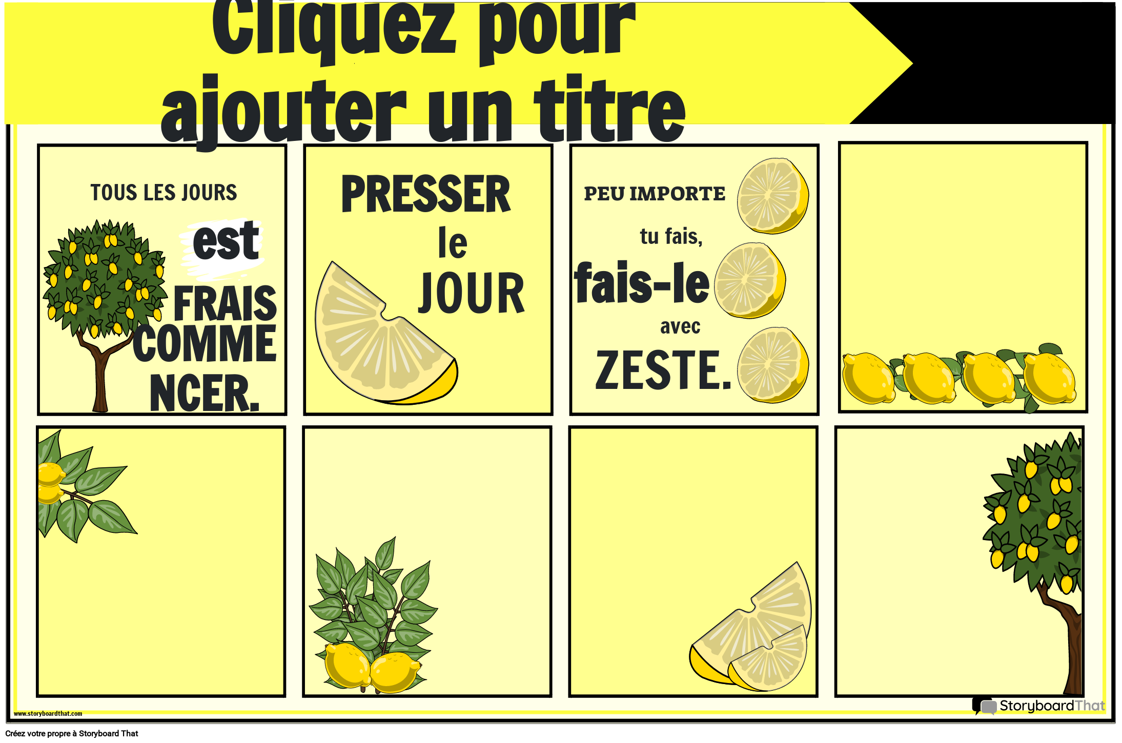 Thème Citron Jaune - Affiche de Motivation Pour Salle de Classe