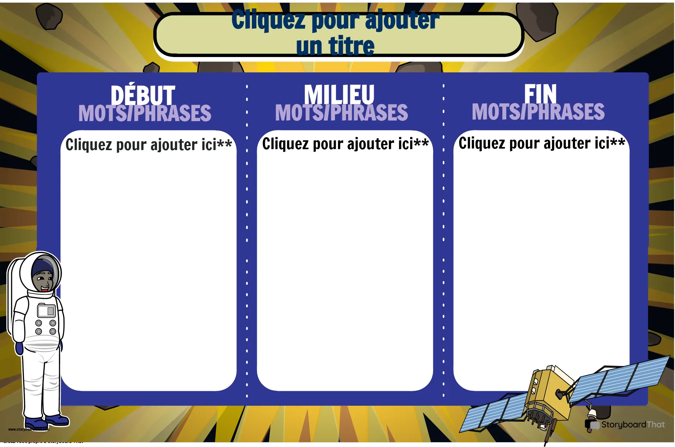 THÈME DE L'ESPACE - AFFICHE DE MOTS DE TRANSITION