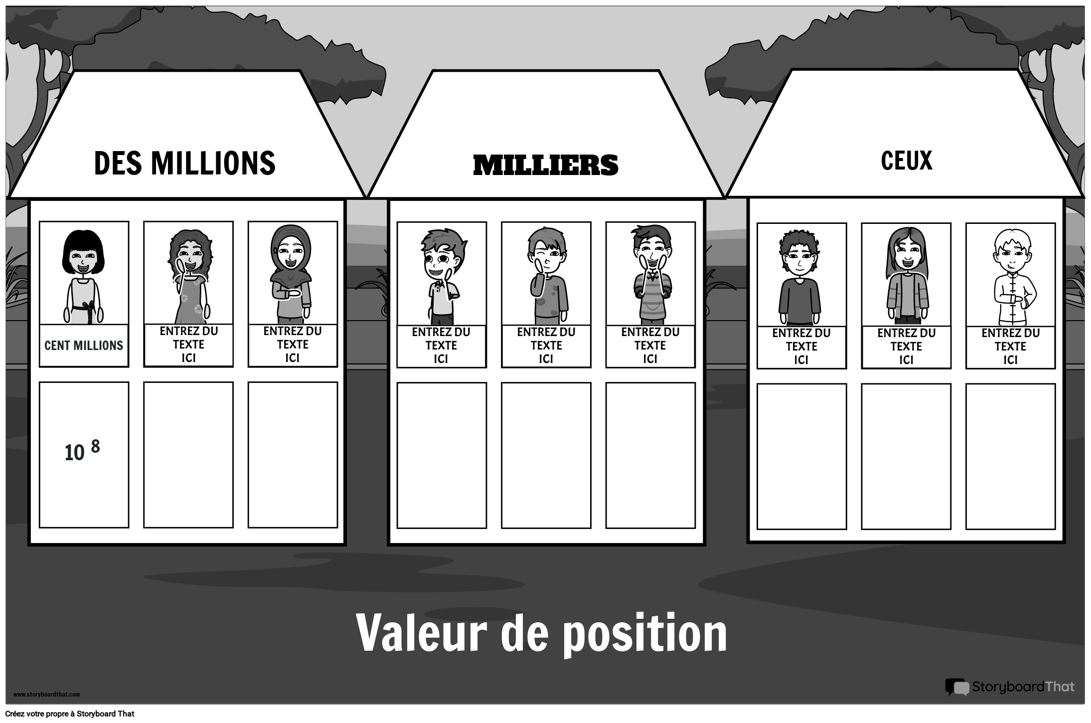 Thème de la maison - Affiche de valeur de lieu - Noir et blanc