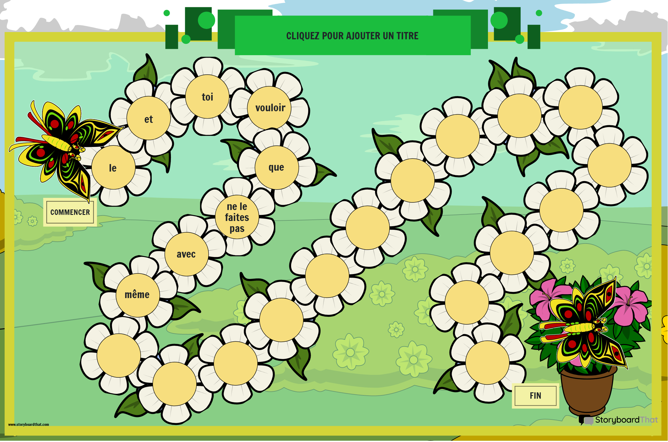 THÈME DU PRINTEMPS - AFFICHE DE MOTS À VUE Storyboard