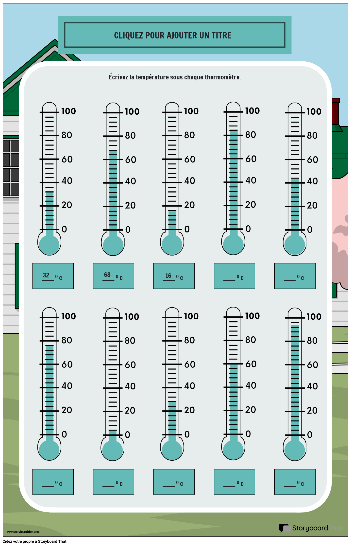 UNITÉS DE MESURE - THERMOMÈTRES DE LECTURE D'AFFICHES DE TEMPÉRATURE