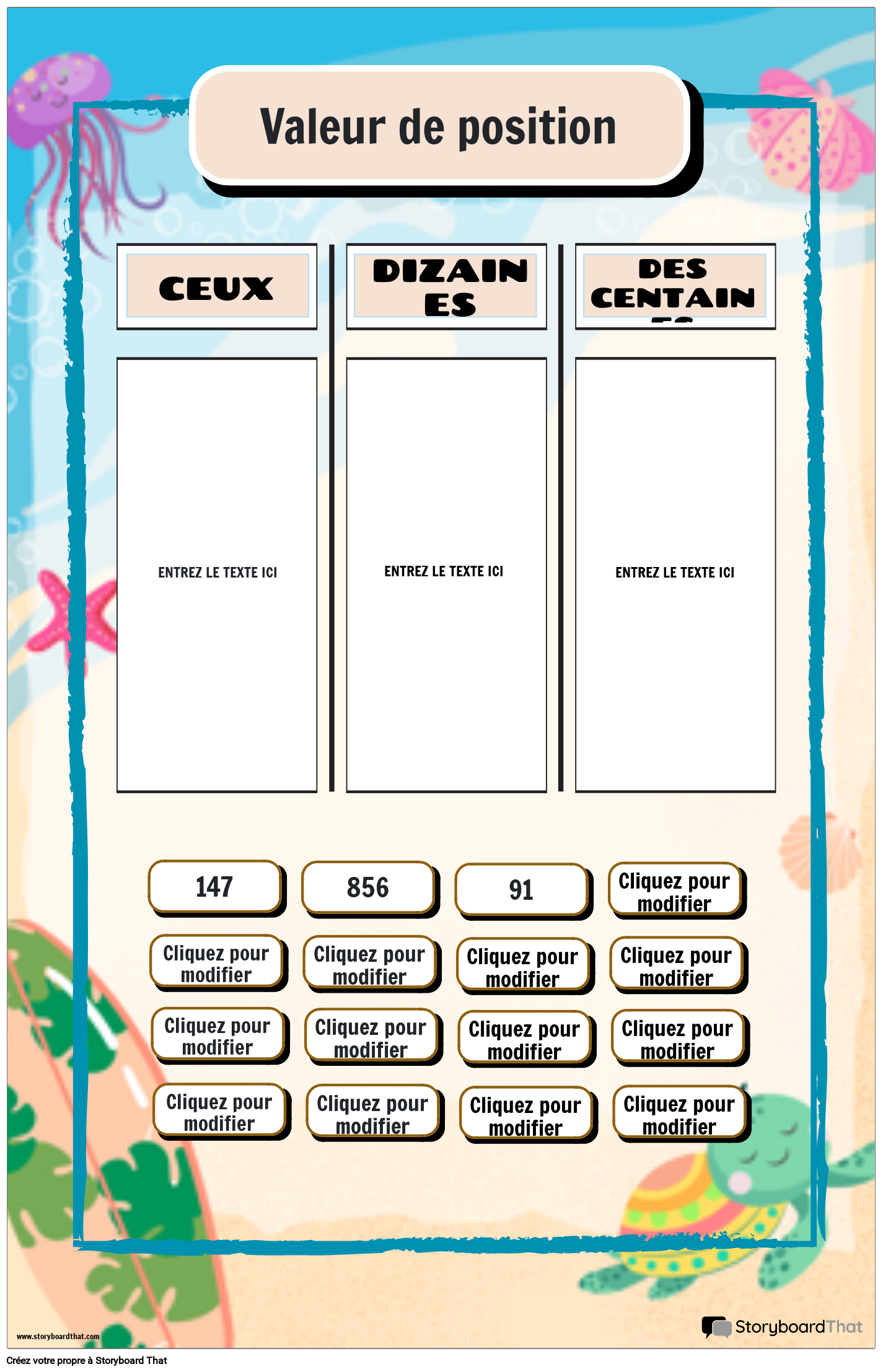 Valeur de lieu sur le thème de l'été (plage) Storyboard