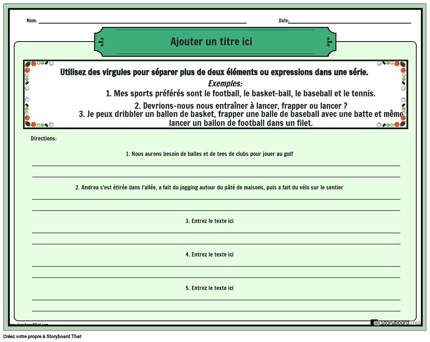 Virgules Pour les Éléments D'une Feuille de Calcul de Série Virgules Pour les Éléments D'une Feuille de Calcul de Série