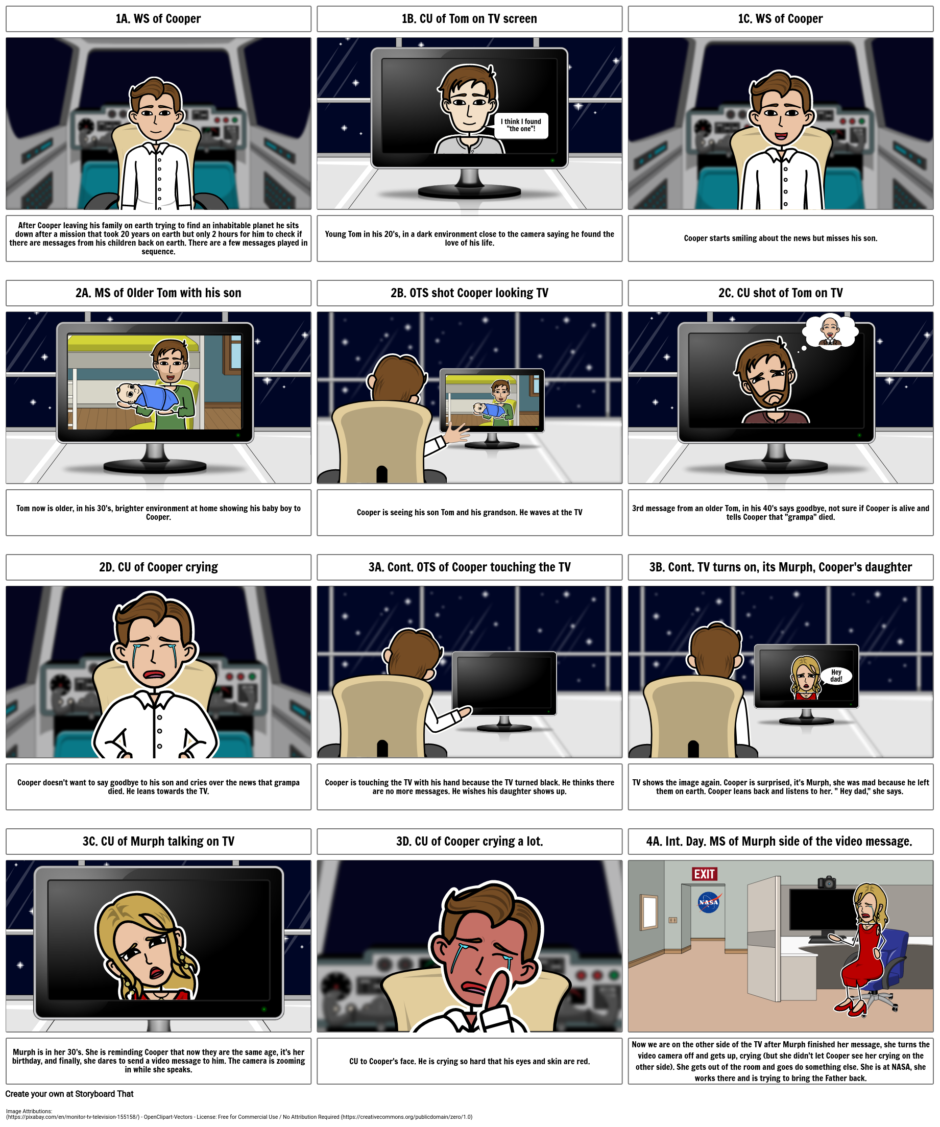 Interstellar - Messages from his children Storyboard