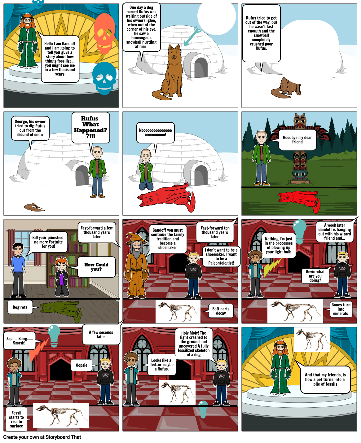 Fossil Formation Storyboard by furrygoat