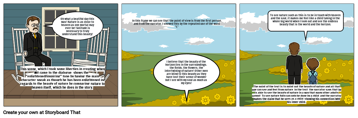 "nature" by Ralph Waldo Emerson storyboard Storyboard