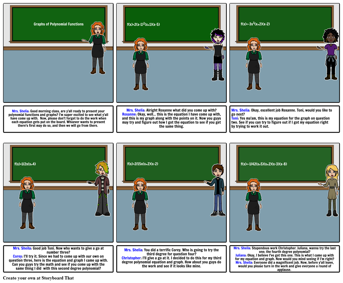 Graphs Of Polynomial Functions Storyboard Por Ga wawa5
