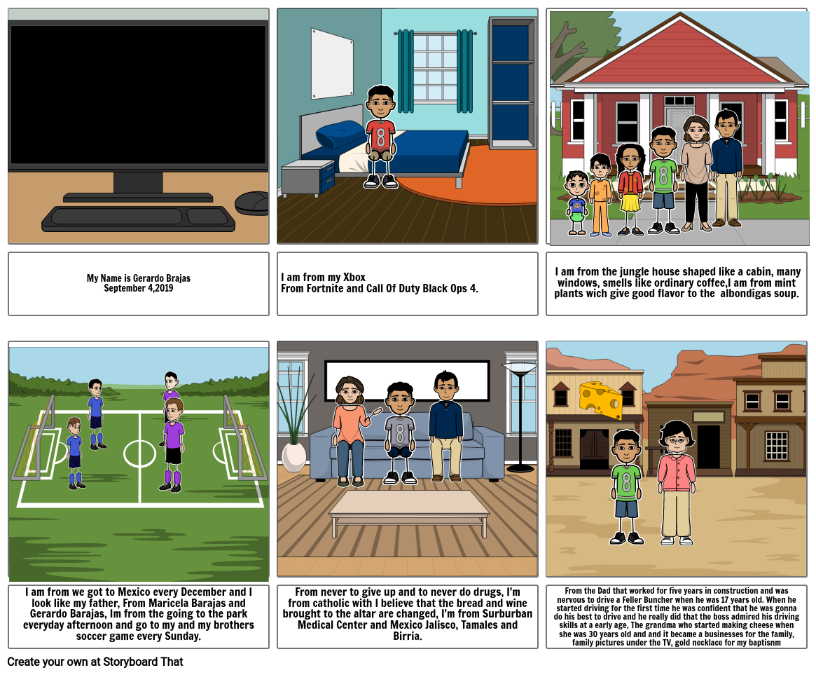 I am from poem Storyboard por gbarajas