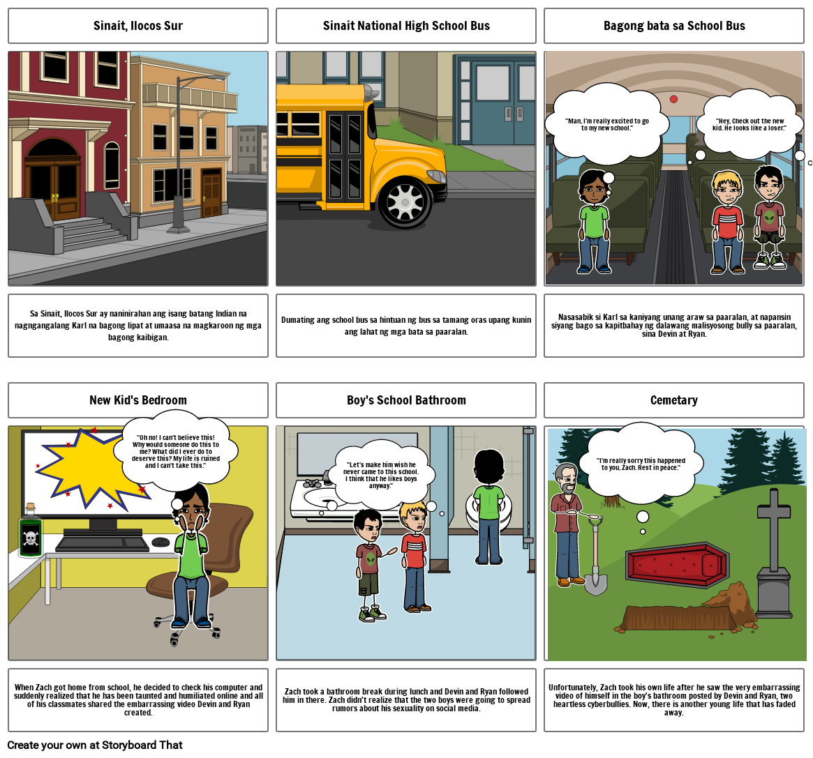 CYBERBULLYING Storyboard By Gibanez33993