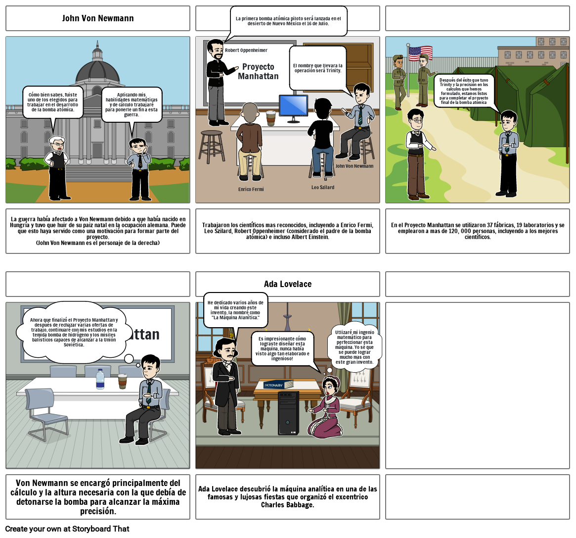 Cómic, Von Newmann y Ada Lovelace Storyboard by gonzalo31757