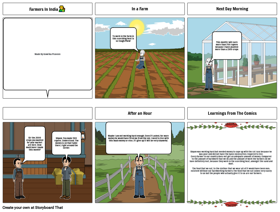 Farmers life Storyboard von gowrika42066