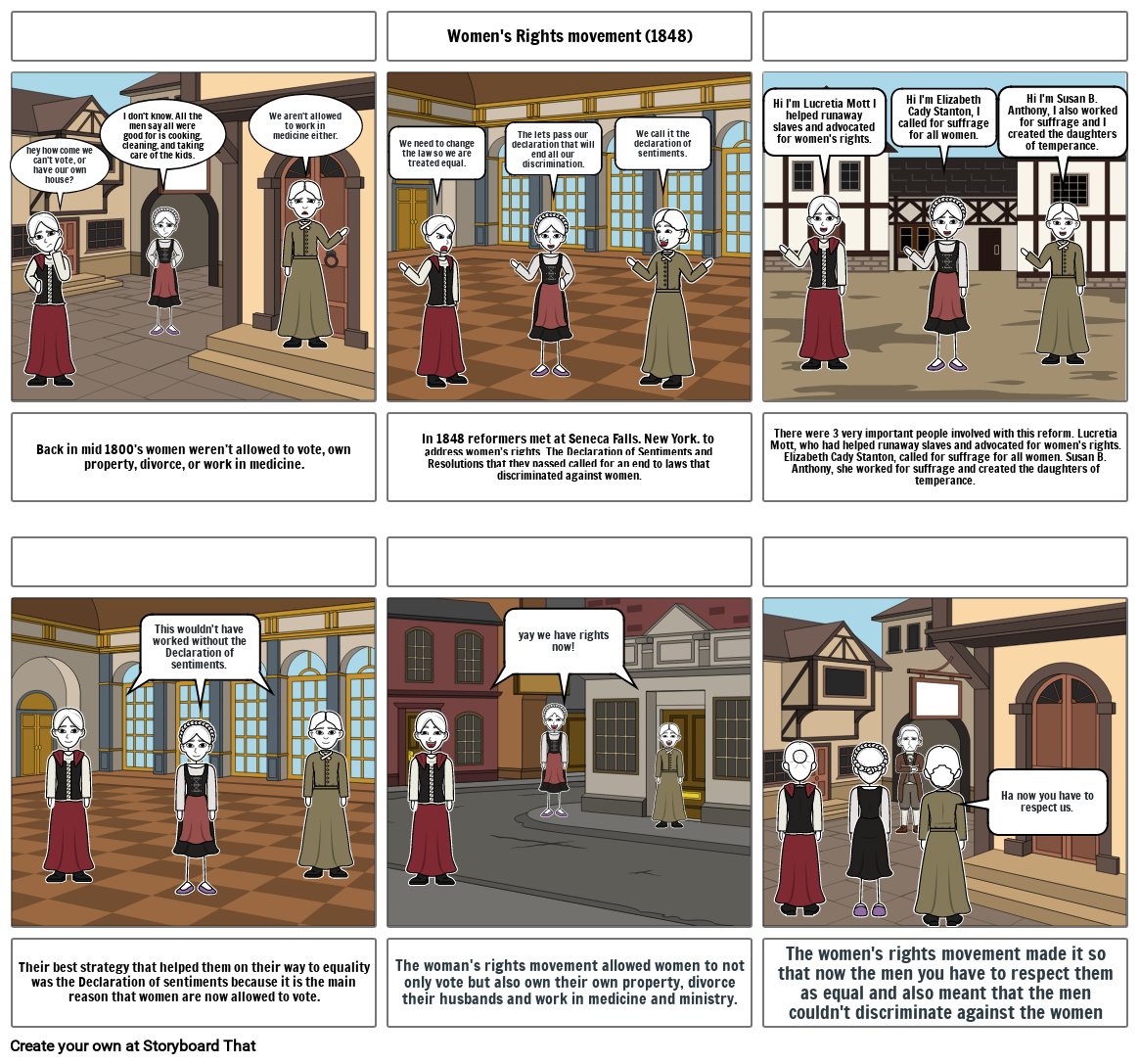 Women's Rights Movement (1848) Storyboard par grahamsevde